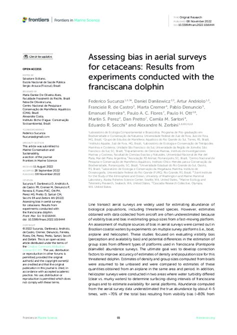 Pdf Assessing Bias In Aerial Surveys For Cetaceans Results From Experiments Conducted With