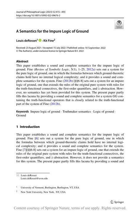 A Semantics For The Impure Logic Of Ground Request Pdf