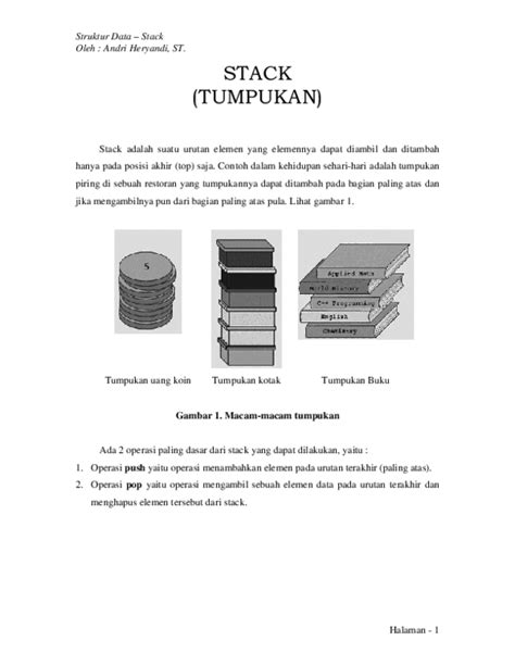 Pdf Struktur Data Stack Oleh