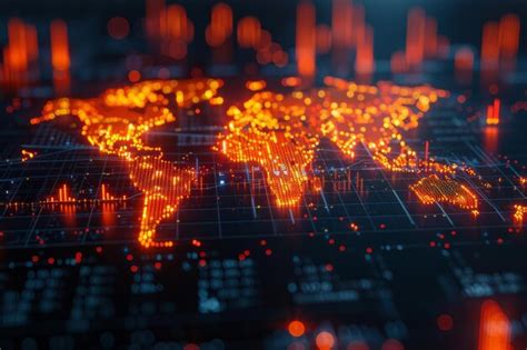 Premium Photo Digital World Map With Global Financial Data And Dynamic Trading Chart