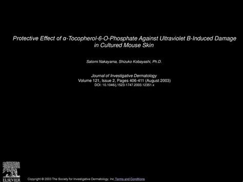 Protective Effect Of α Tocopherol 6 O Phosphate Against Ultraviolet B