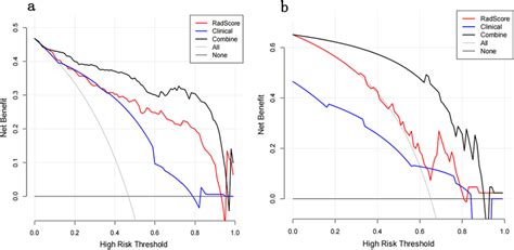 Decision Curves For The Combined Model Clinical Model And Radiomics