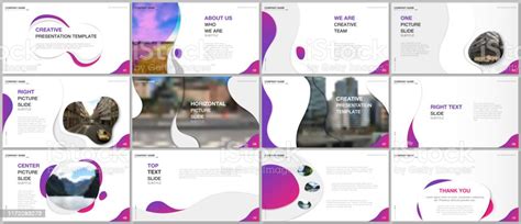 최소한의 프리젠 테이션 디자인 유체 다채로운 유행 그라데이션 기하학적 모양포트폴리오 벡터 템플릿 프리젠 테이션 슬라이드 전단지