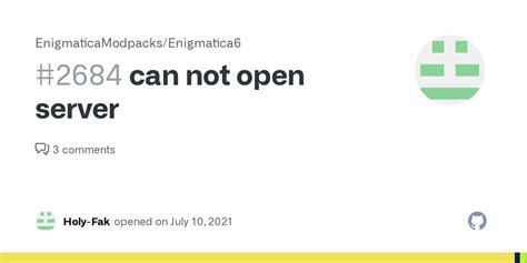 Can Not Open Server · Issue 2684 · Enigmaticamodpacksenigmatica6 · Github