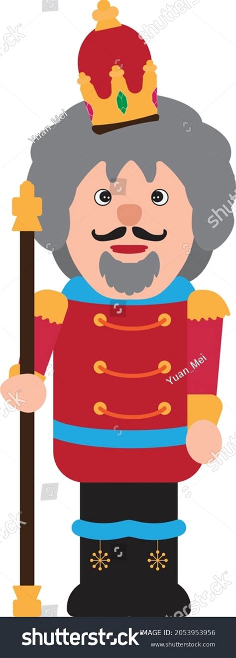 Illustration Nutcracker Crown Christmas Toy Vector เวกเตอร์สต็อก ปลอด