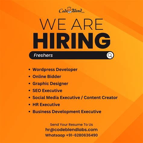 Hiring Job Wfo Codeblend Labs