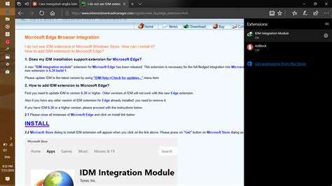 Cara Memasang IDM Di Microsoft Edge