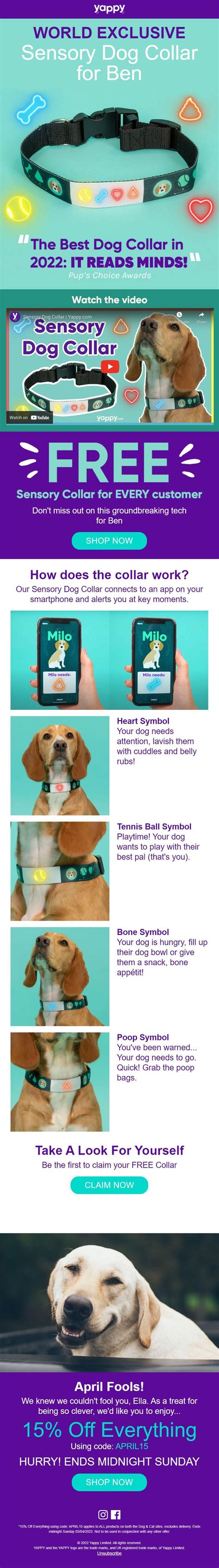 April Fools Day Email And Webpage From Yappy Email Marketing