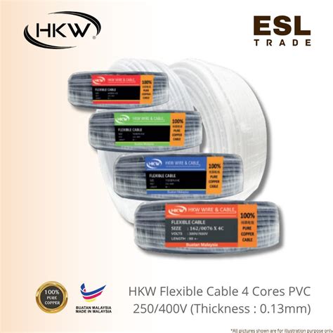 Hkw Flexible Cable 4 Core 100 Pure Copper 250v 400v Excellent Flexible Cable Industrial Grade