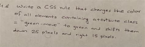 Solved Write A Css Rule That Changes The Color Of All Chegg
