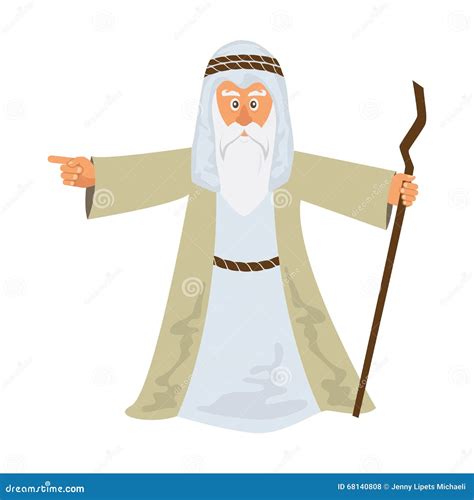 Vector Illustration Of Moses Standing For Passover Stock Vector