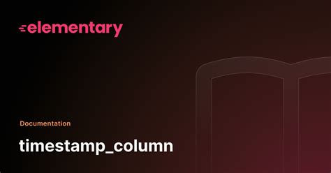 Timestampcolumn Elementary
