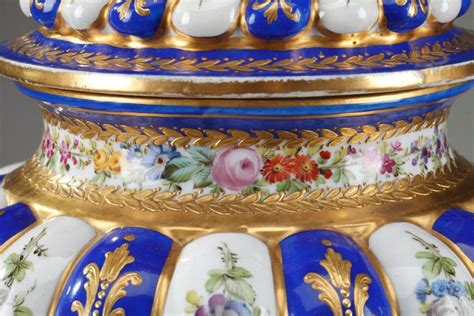 19th Century Pair Of Monumental Porcelain Antique Vases In Sevres Taste