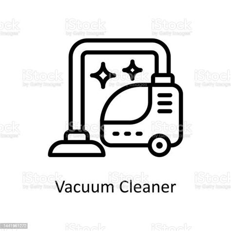 진공 청소기 벡터 개요 아이콘 디자인 그림입니다 흰색 배경에 하우스키핑 기호 Eps 10 파일 가정 생활에 대한 스톡 벡터 아트