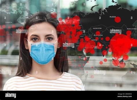 Journalist With Medical Mask Presenting News During Coronavirus