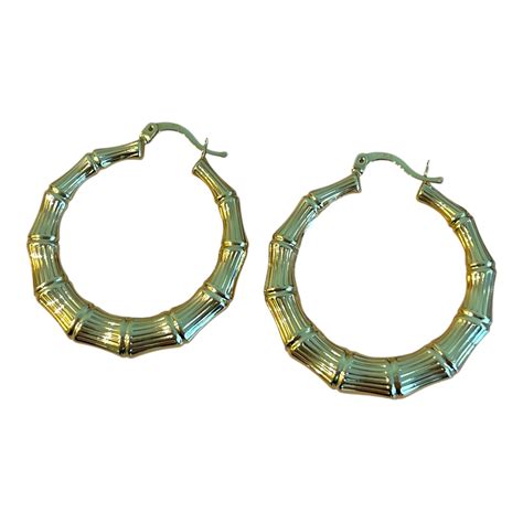 Bamboo Hoop Earrings Jewellery By Joy