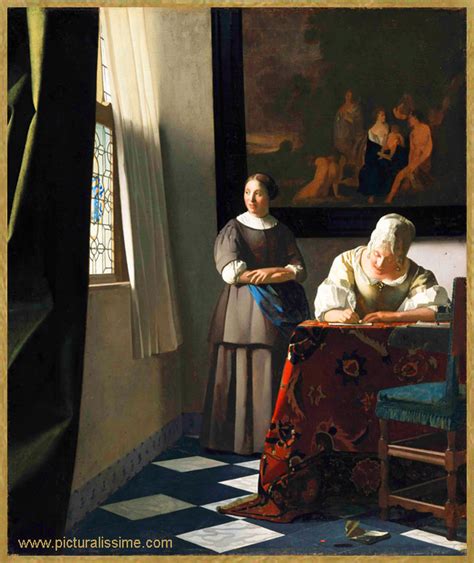 Vermeer Femme écrivant Une Lettre Avec Sa Servante