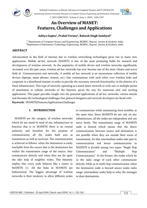 Pdf An Overview Of Manet Features Challenges And Applications
