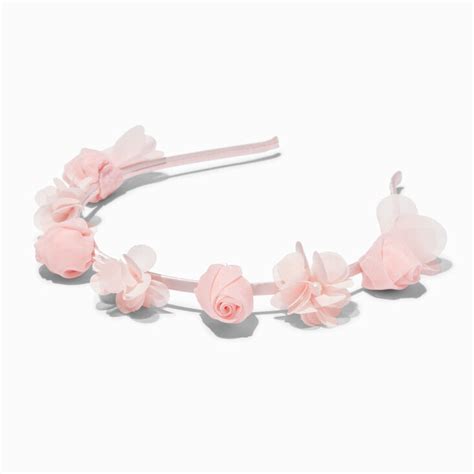 Blush Pink Floral Embellished Headband Claires Us