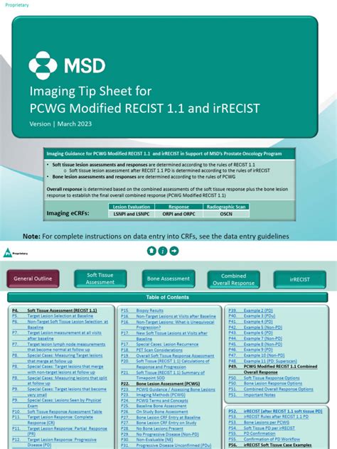 Pcwg Modified Recist 1 1 Irrecist Msd Tip Sheet Mar 2023 Pdf Magnetic Resonance Imaging