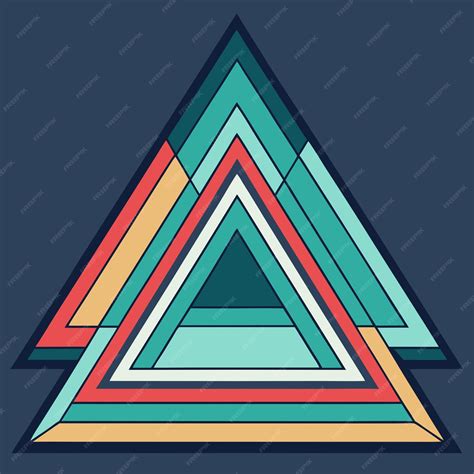 Drawing Of A Series Of Overlapping Triangles With Thin Lines Premium Ai Generated Vector