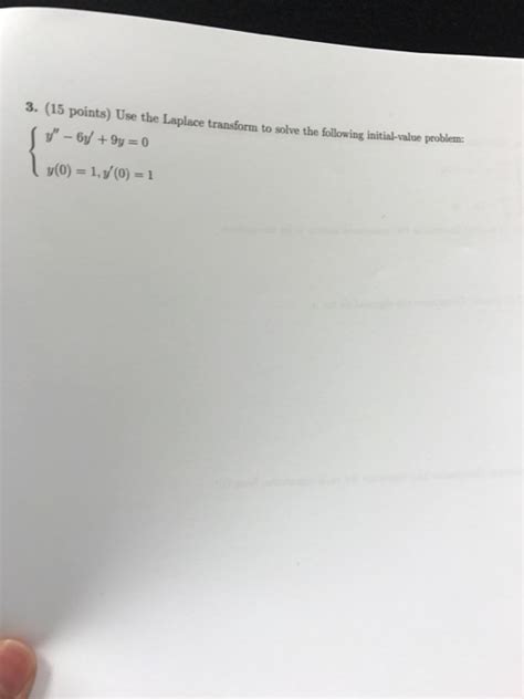 Solved Use The Laplace Transform To Solve The Following Chegg