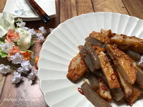 こんにゃくとさつま揚げのきんぴら 週末シェフの家呑みレシピ