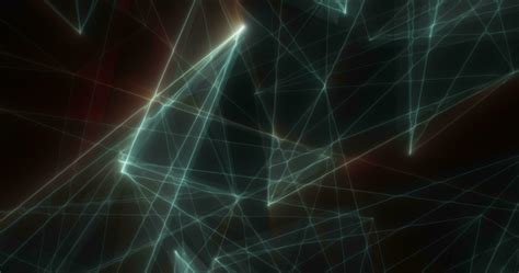 Abstract Green Energy Lines Triangles Magical Bright Glowing Futuristic