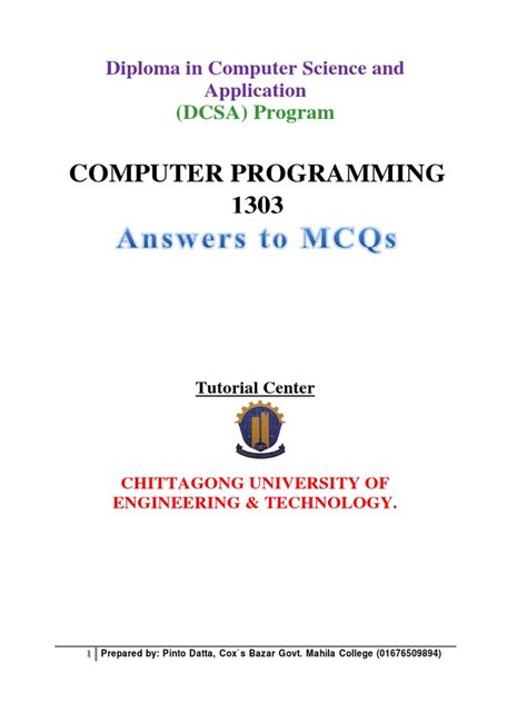 Computer Programming C Mcq And Answer Pdf Parameter Computer