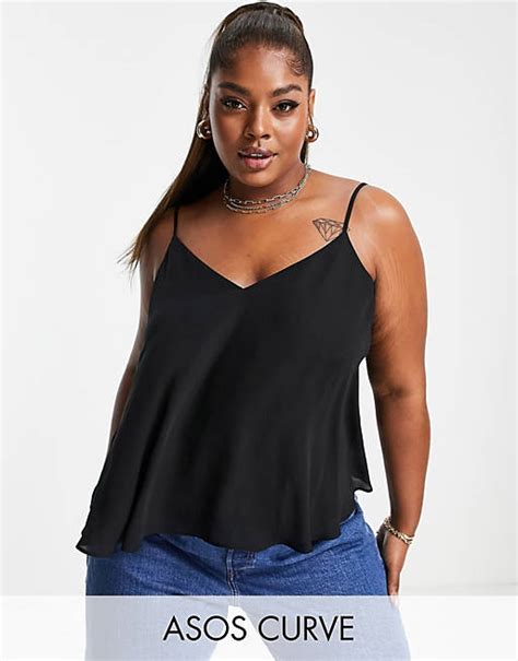 Asos Design Curve Caraco Col V Noir Asos