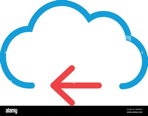 Linear Minimalistic Cloud Backup Icon With Arrow Cloud Computing Idea