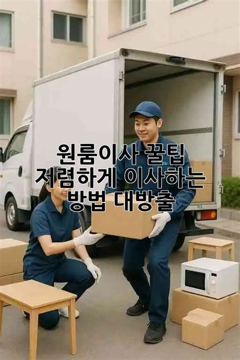 원룸이사 꿀팁 저렴하게 이사하는 방법 대방출