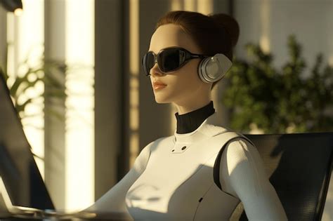 Aipowered Virtual Assistant At Work Premium Ai Generated Image