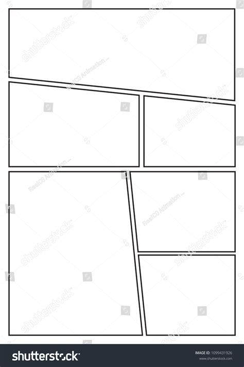 Manga Storyboard Layout Template Rapidly Create เวกเตอร์สต็อก ปลอดค่า