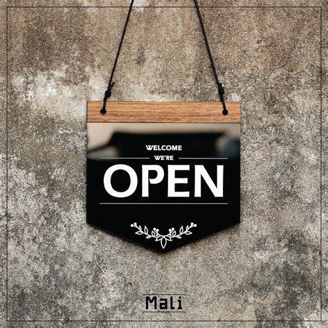 ป้าย เปิด ปิดร้าน Open Close อะคริลิค ไม้ พร้อมสายคล้อง และ จุ๊บยาง