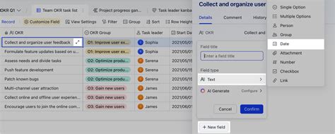 use date fields in base