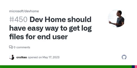 Dev Home Should Have Easy Way To Get Log Files For End User Issue