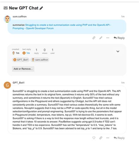 Struggling To Create A Text Summarization Code Using Php And The Openai