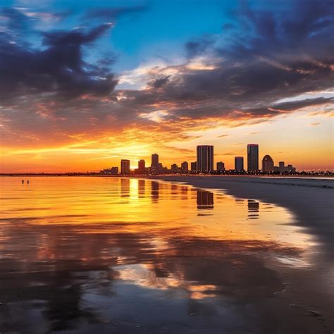 Premium AI Image Beautiful Bright Sunset On A Tropical Paradise Beach