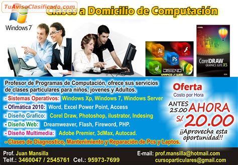 Clases Particulares de COMPUTACION para Niños Jovenes y Adultos