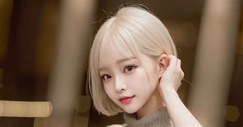 ㅇㅎ실사 스웨터 입은 금발 여자 Ai 그림