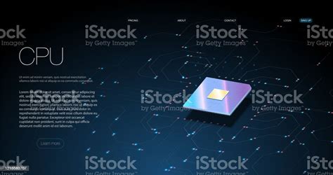 Quantum Computer Large Data Processing Database Conceptcpu Isometric