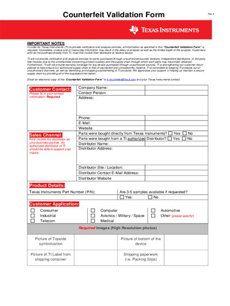 fillable online counterfeit validation form rev c fax email print