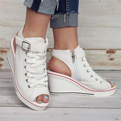 Womens Open Toe Wedge Slingback Espadrilles White Wedge Sandals