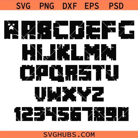 Minecraft Font Svg Minecraft Birthday Font SVG Minecraft Alphabet SVG