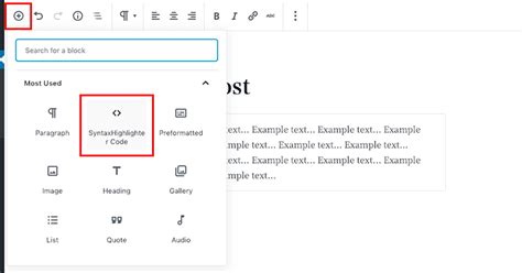 Wordpressの新エディタgutenbergでのsyntaxhighlighterの利用 Webエンジニアのブログ