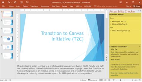 Accessibility Tip PowerPoint Slides IT ATS Canvas UD