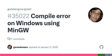 Compile Error On Windows Using Mingw · Issue 35022 · Godotenginegodot