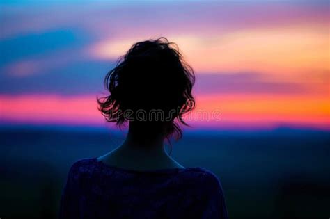 Ai Generated Illustration Of A Silhouette Of Person Gazing At Sunset