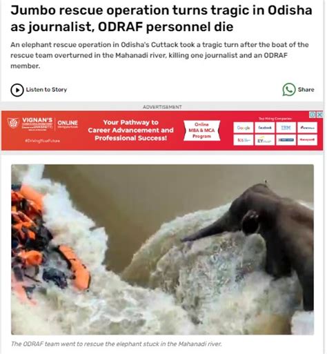 2021 Video Of Odraf Team Swept Away During The Elephant Rescue In